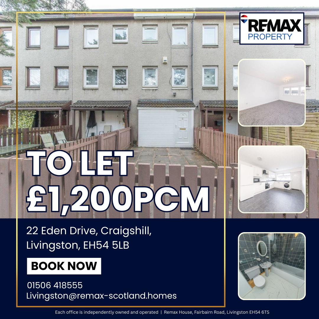🏡 New to Let – 3 Bedroom Home in Eden Drive, Craigshill, Livingston ...